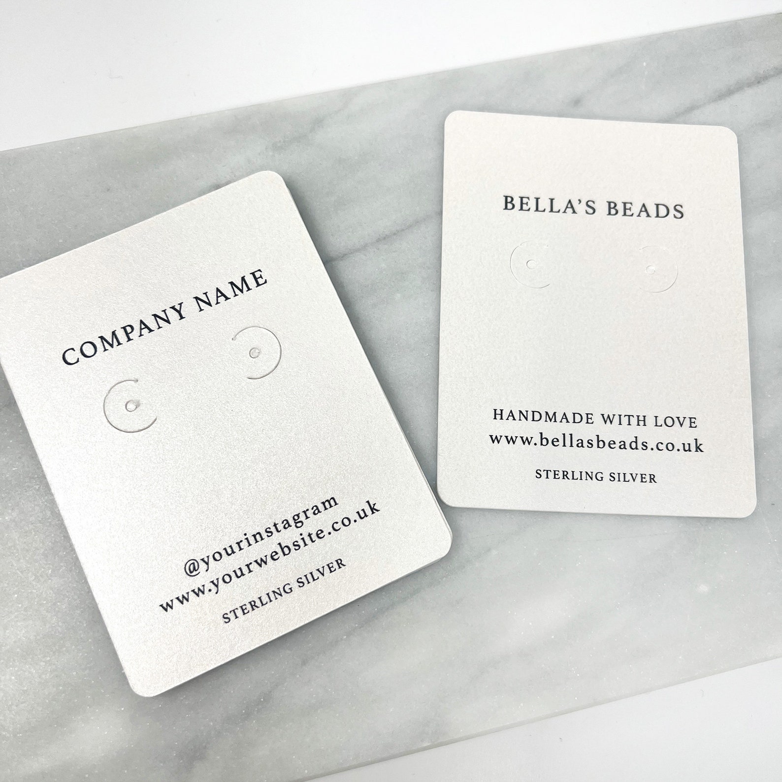 Custom Branded Jewellery Display Cards: Pearlised Oyster Card - Etsy