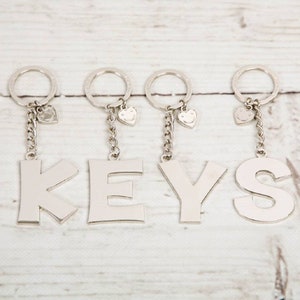 Personalised Initial Keyring, Personalised Initials, Alphabet Gift ...