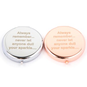 Dull Sparkle Compact Mirror Slogan Compact Mirror Handbag - Etsy
