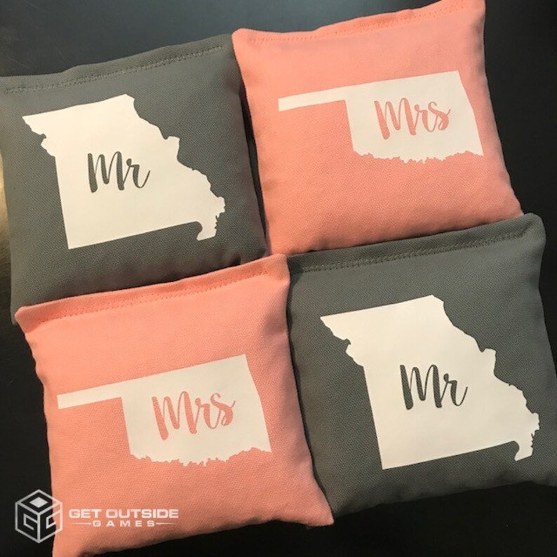 8 Mr & Mrs State Classic Series Cornhole Bags All Weather | Etsy