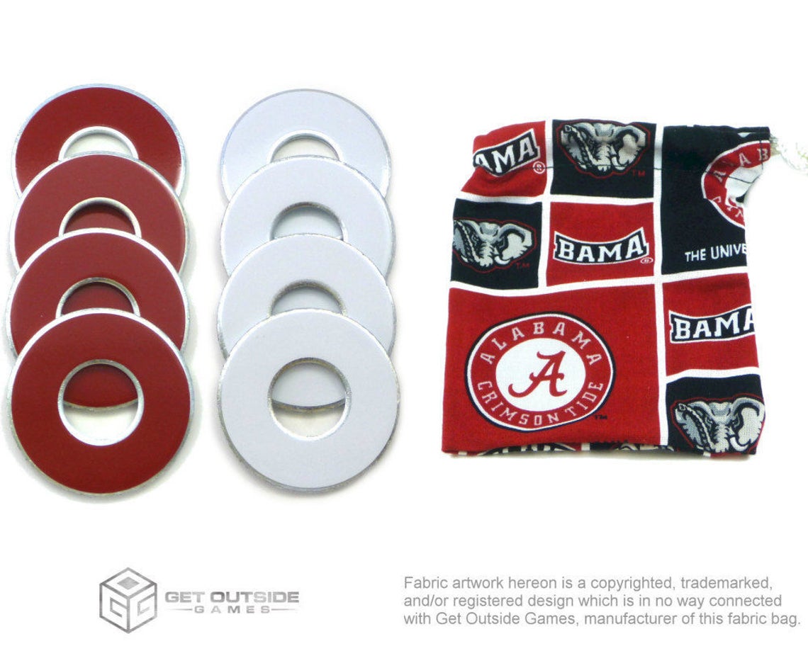 8 Vvashers W/ NCAA Team Fabric Bag Washer Toss Game Washers - Etsy