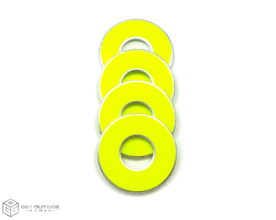 4 Yellow Neon Vvashers Washer Toss Game Washers by Get - Etsy
