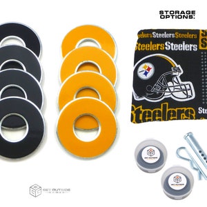 8 Pittsburgh Steelers Color Vvashers W/ Storage Options - Washer Toss ...