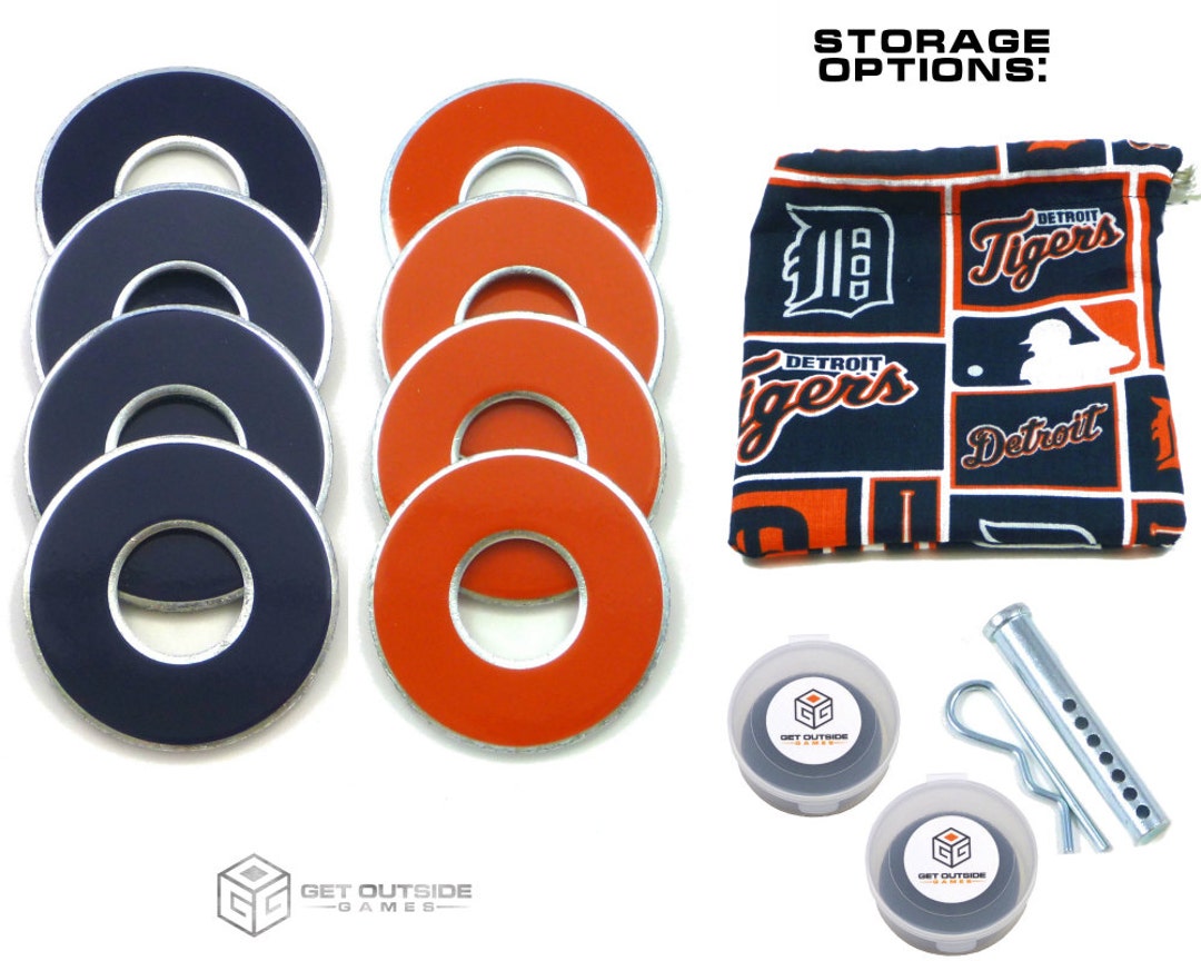 8 Detroit Tigers Color Vvashers W/ Storage Options - Washer Toss Game ...
