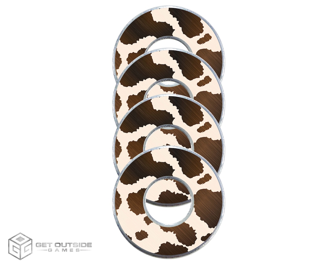 4 Cow Print Vvashers - Washer Toss Game Washers by Get Outside Games - Etsy