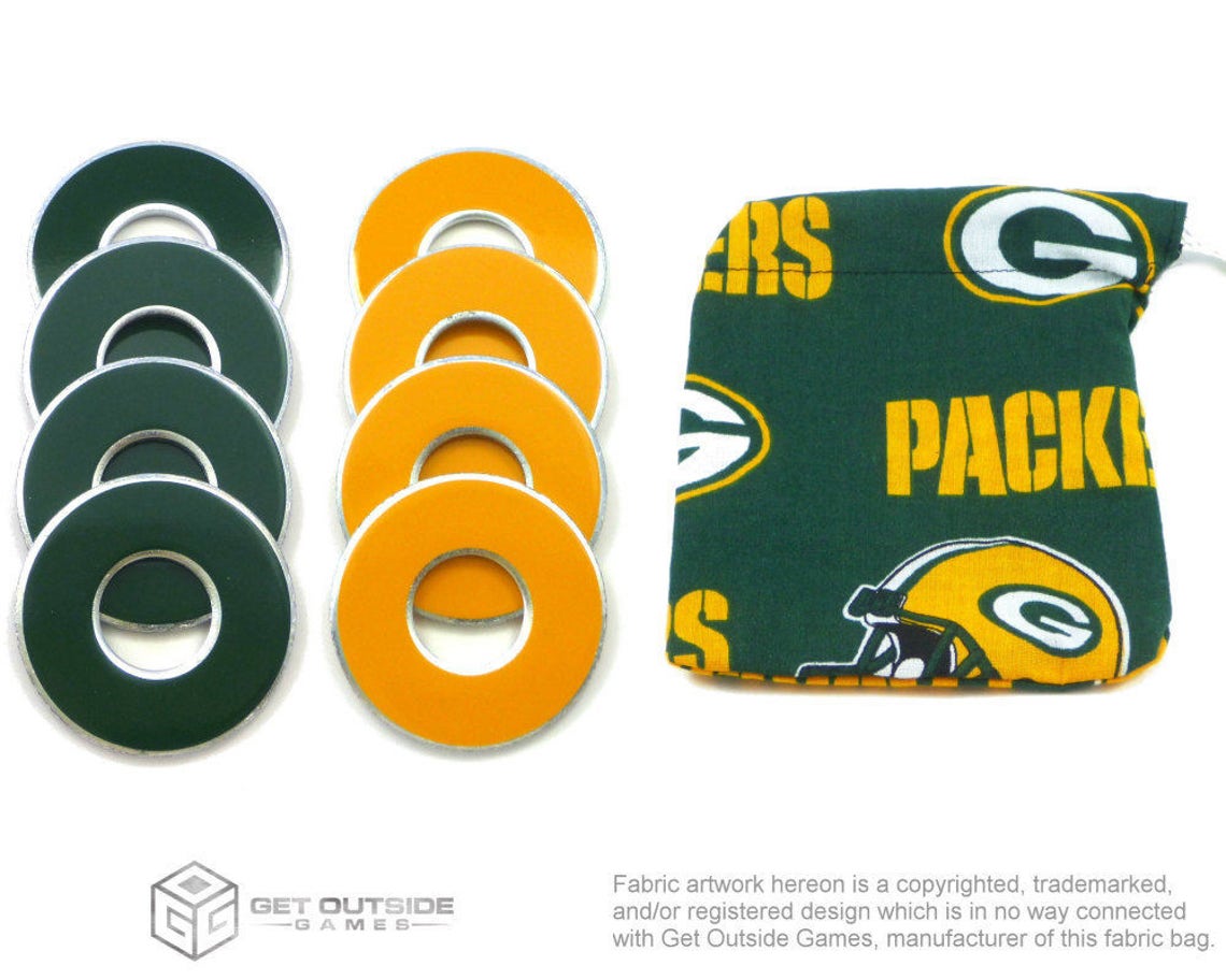 8 Vvashers W/ NFL Team Fabric Bag - Washer Toss Game Washers by Get ...