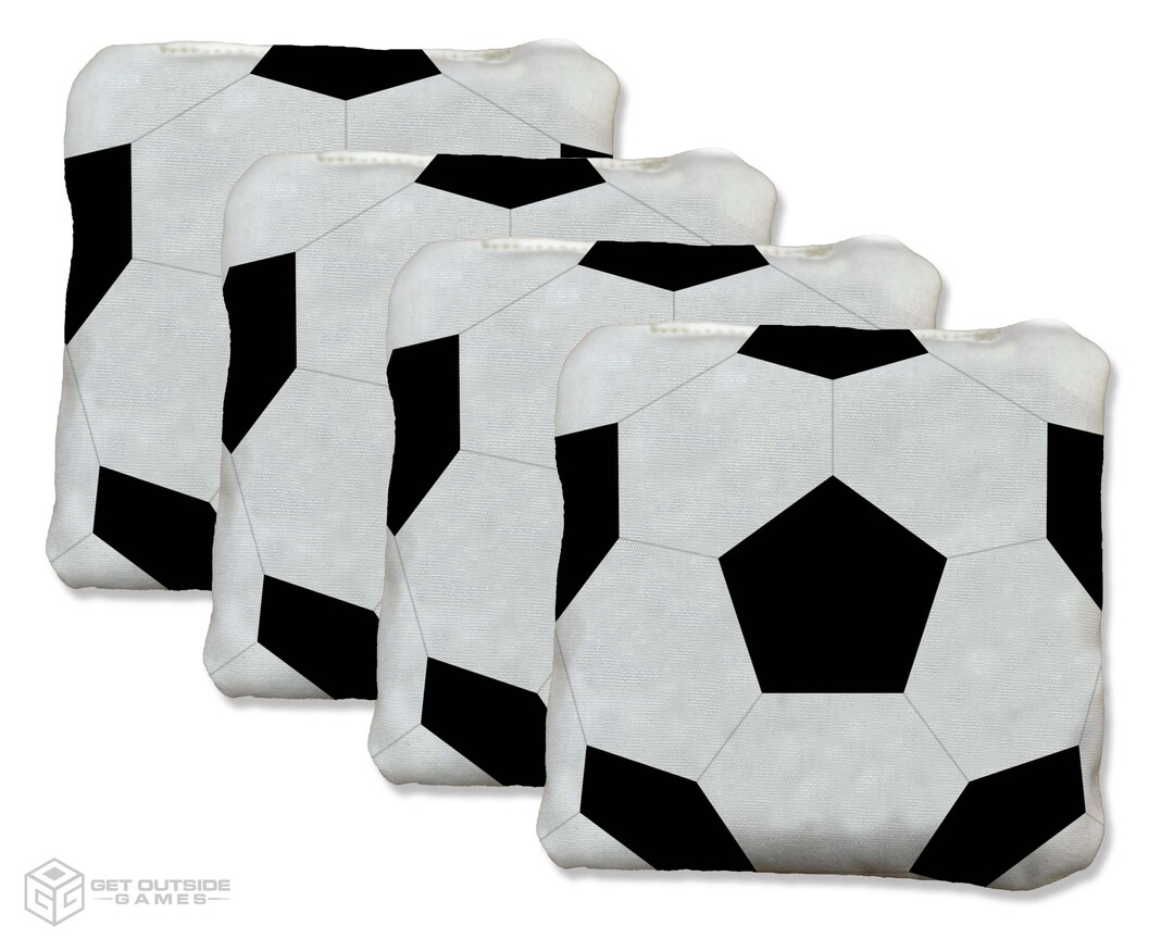 4 Soccer Ball Premium Cornhole Bags | Corn or All Weather With Color ...