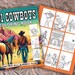 COWBOYS of the Wild West Coloring Book. 100 Western Portraits and ...
