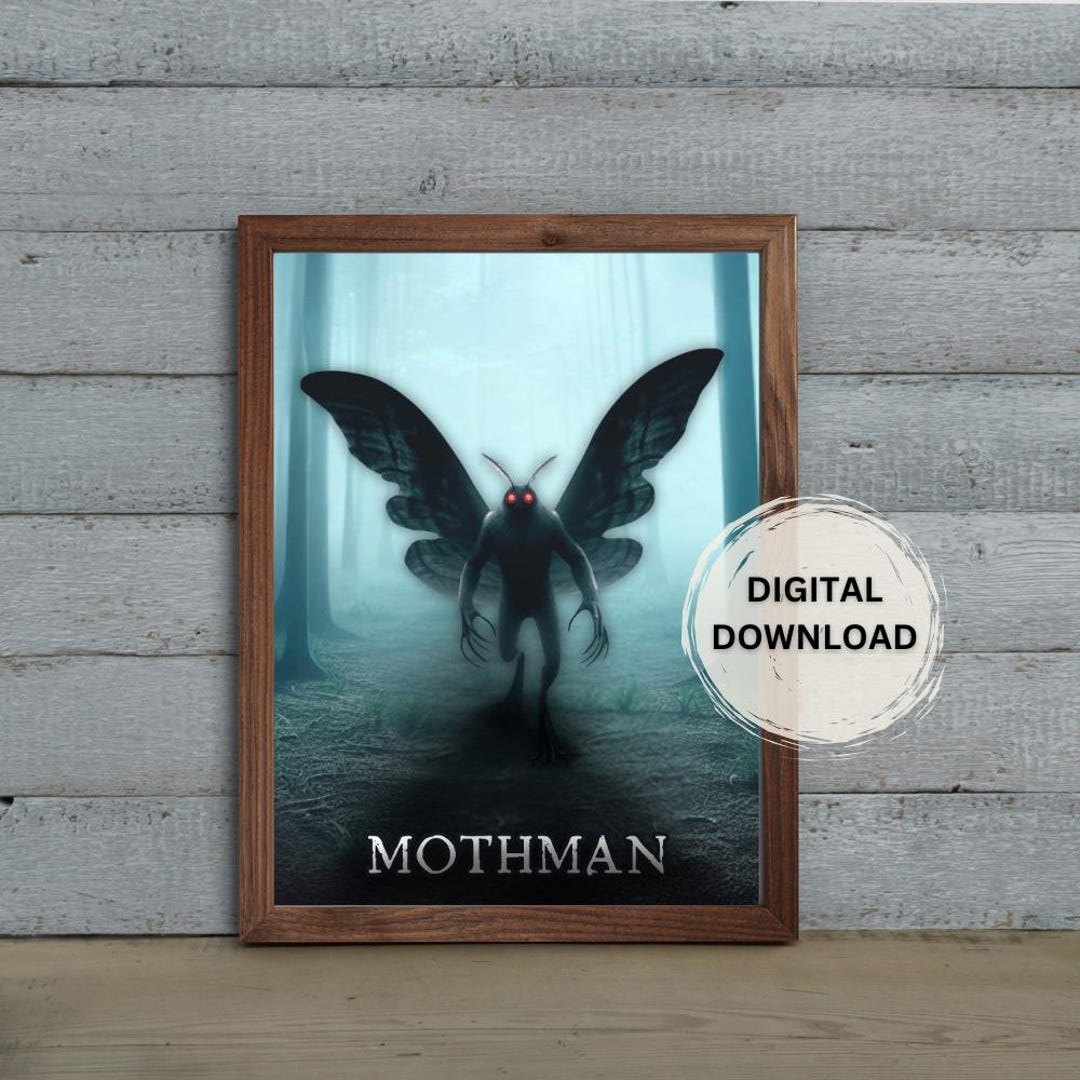 Mothman Poster DIGITAL DOWNLOAD. West Virginian Cryptid Artwork From ...