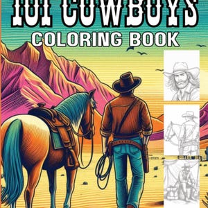 COWBOYS of the Wild West Coloring Book. 100 Western Portraits and ...