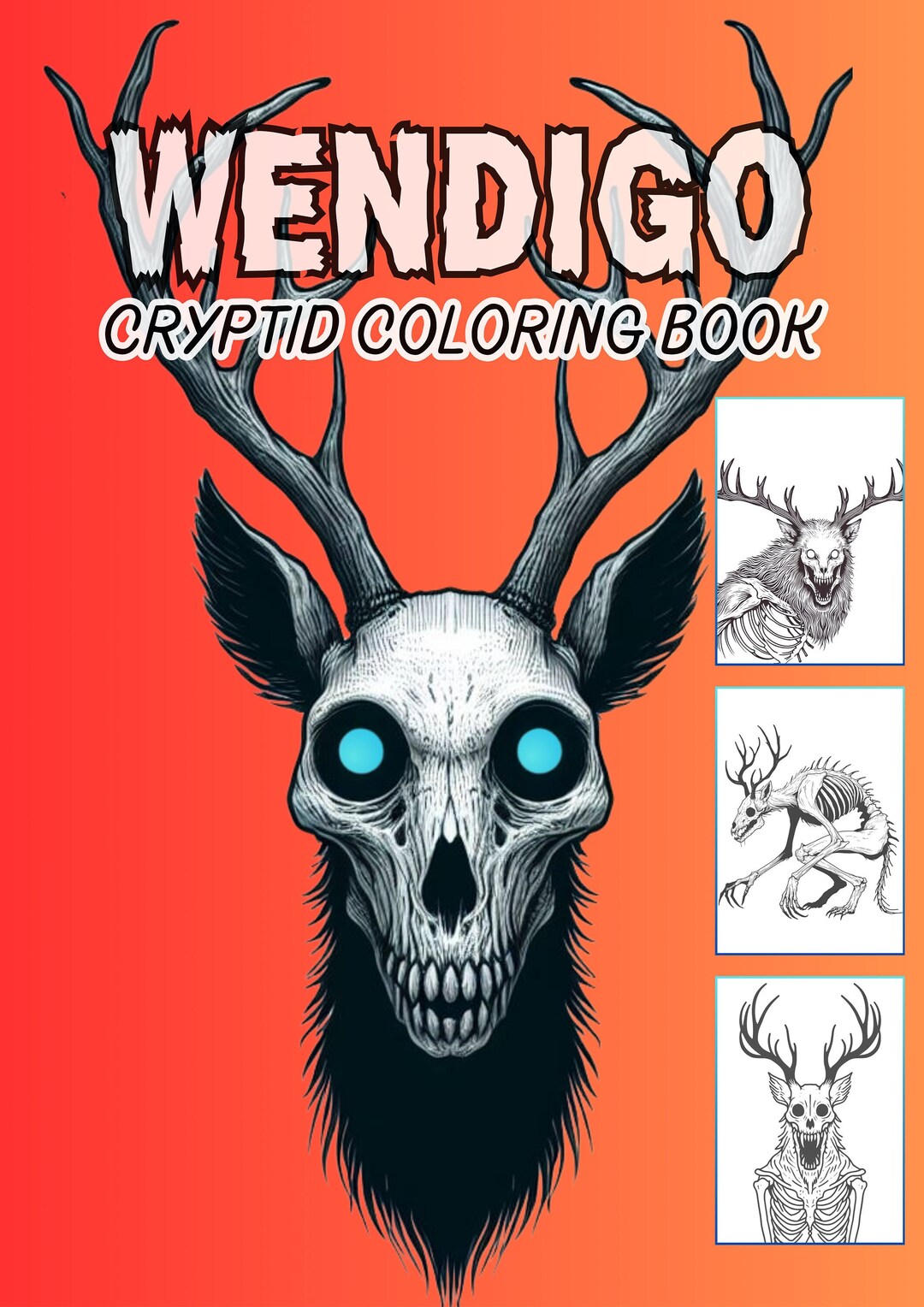 Wendigo Coloring Book Download. Native American Cryptid Monsters of Horror: 30 Creepy Images Aka ...