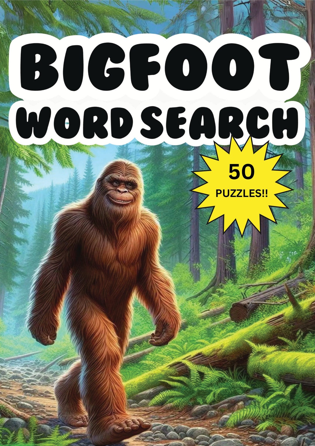 Bigfoot Word Search Adventure Digital Download. 50 Fun Puzzles. AKA: as ...