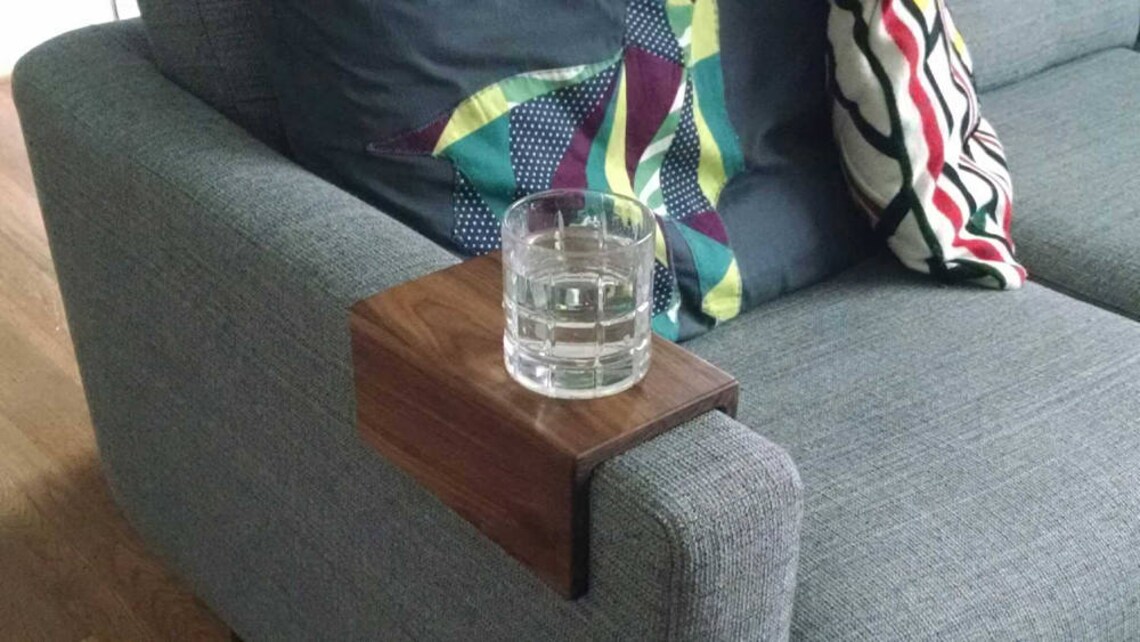 Couch Arm Table Walnut - Etsy