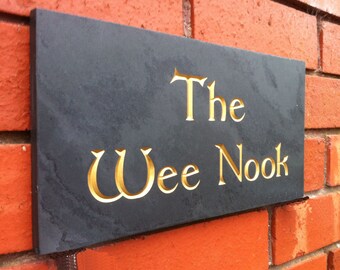 Personalised Deep Engraved Slate House Sign | Etsy UK