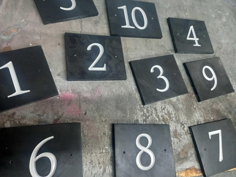 Deep Engraved Slate House Number - Etsy UK