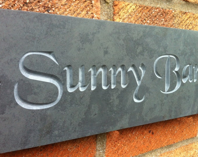 Personalised Deep Engraved Slate House Sign - Etsy UK