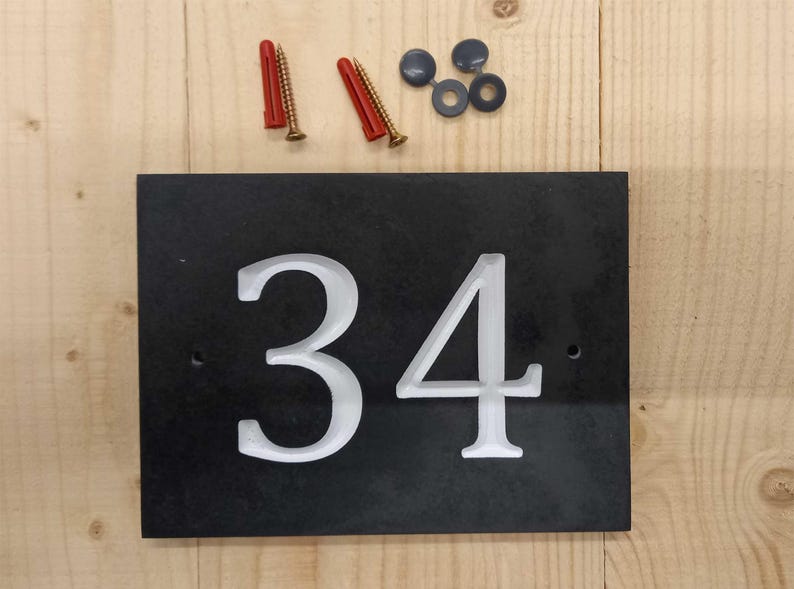 Slate House Number Sign Flat Number - Etsy UK
