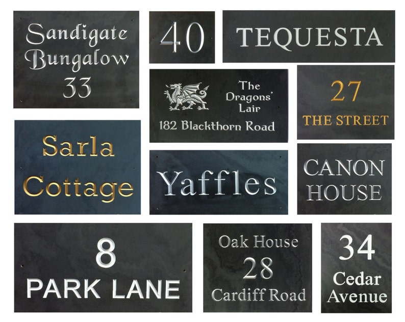 Personalised Deep Engraved Slate House Sign - Etsy UK