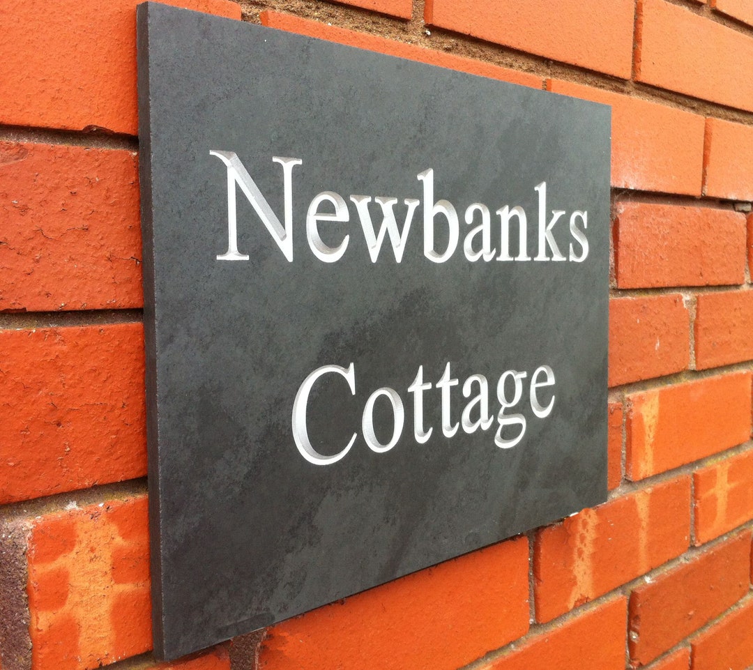 Personalised Deep Engraved Slate House Sign - Etsy UK