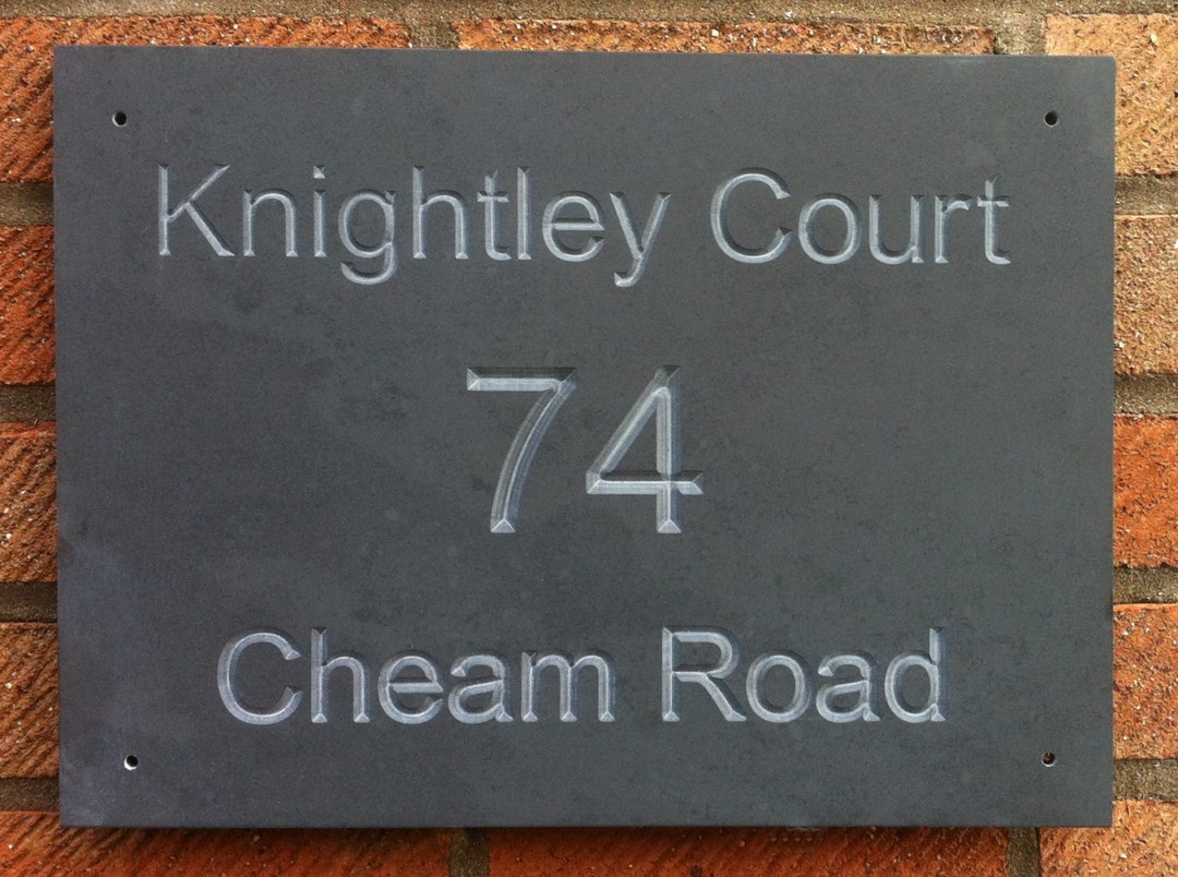 Personalised Deep Engraved Slate House Sign - Etsy