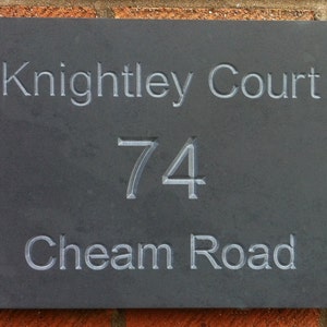 Personalised Deep Engraved Slate House Sign - Etsy