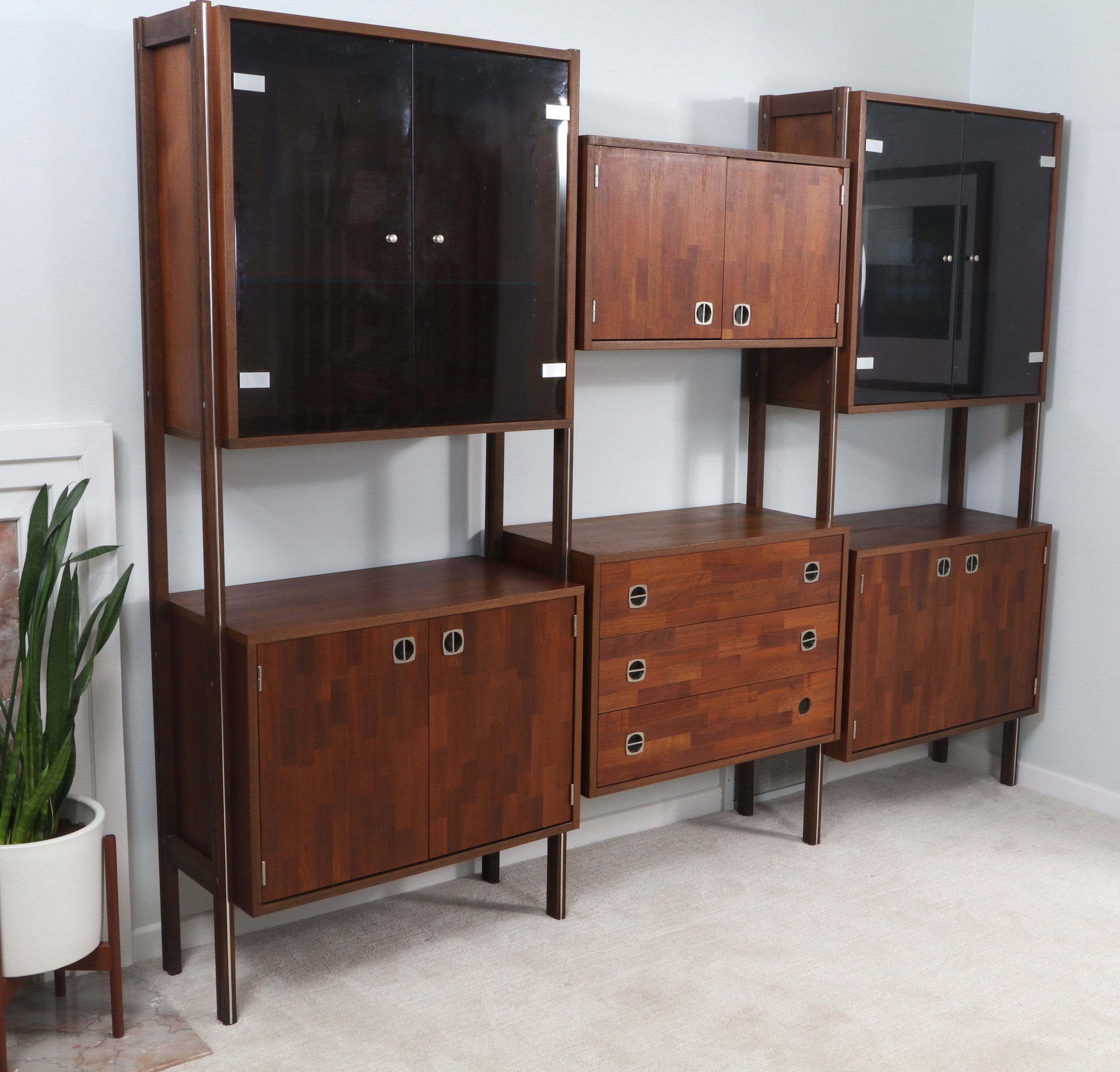 Mid Century Modern MCM Danish Styles Free Standing 3 Bay Wall Unit - Etsy