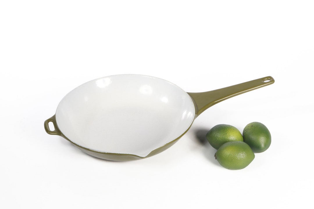 Vintage Danish Modern MCM Mid Century Modern Green and White Enamelware ...