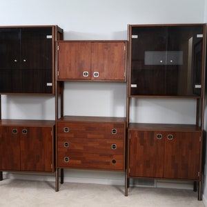 Mid Century Modern MCM Danish Styles Free Standing 3 Bay Wall Unit - Etsy