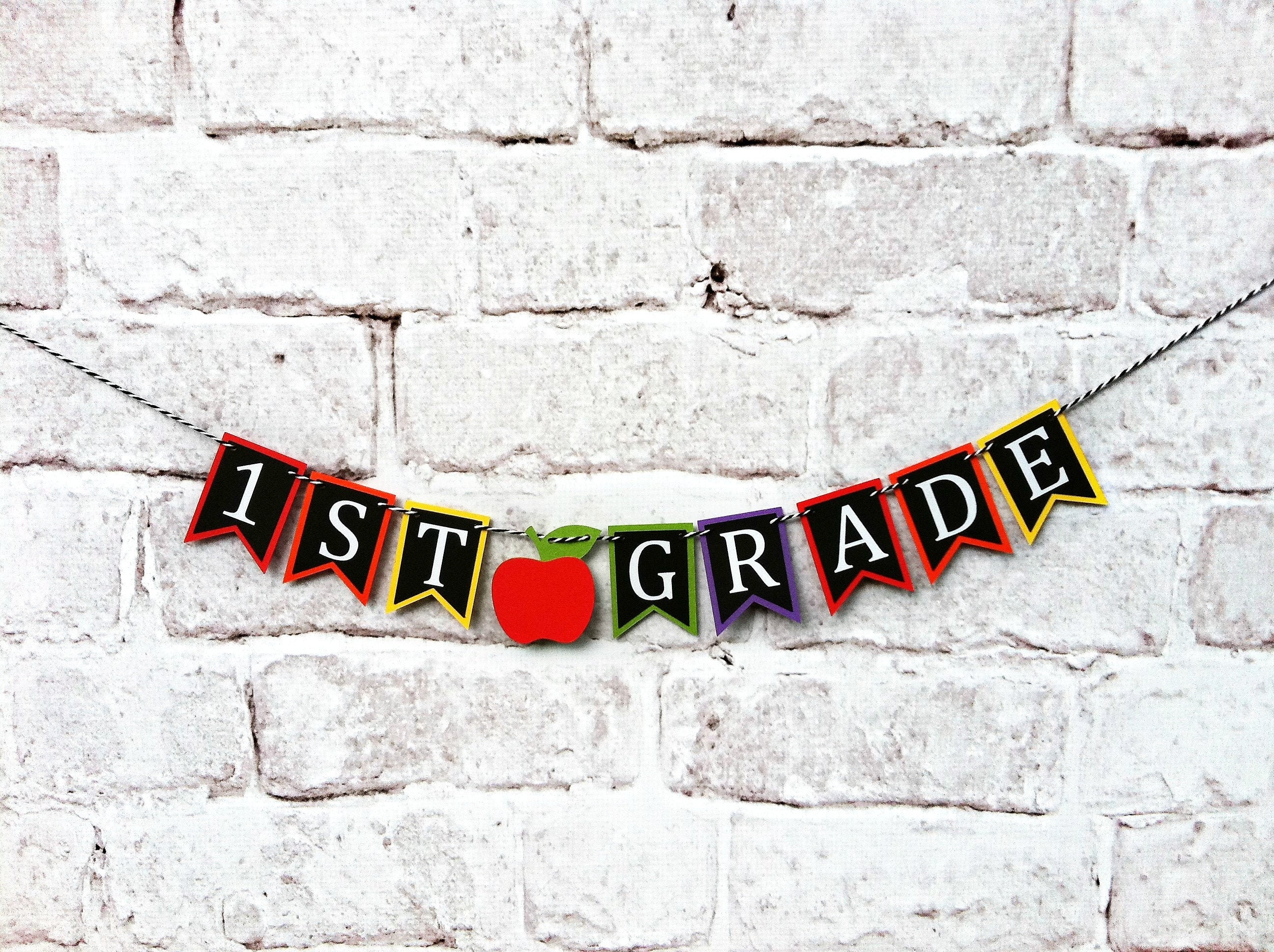 Back to School Banner / First Day of School / First Grade | Etsy