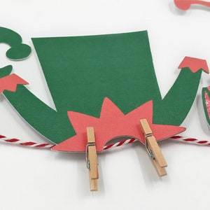 Elf Bunting / Clothes Line Garland / Christmas Banner / - Etsy