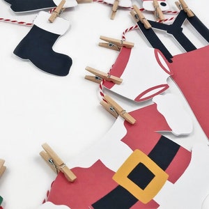 Elf Bunting / Clothes Line Garland / Christmas Banner / | Etsy