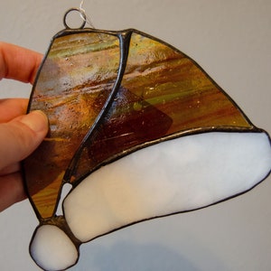 Handmade Stained Glass Santa Hat, Holiday Sun Catcher - Etsy