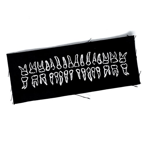 Teeth / Jaw Patch Print on Black Cotton Canvas - Etsy