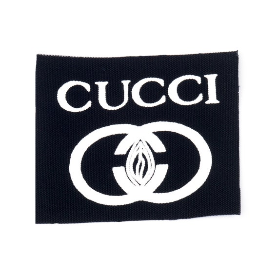 Cucci Patch Coochie Print on Black Cotton Canvas Gucci - Etsy