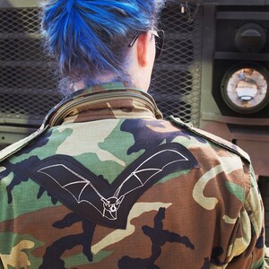 Bat Back Patch Screen Print on Duck Canvas - Etsy