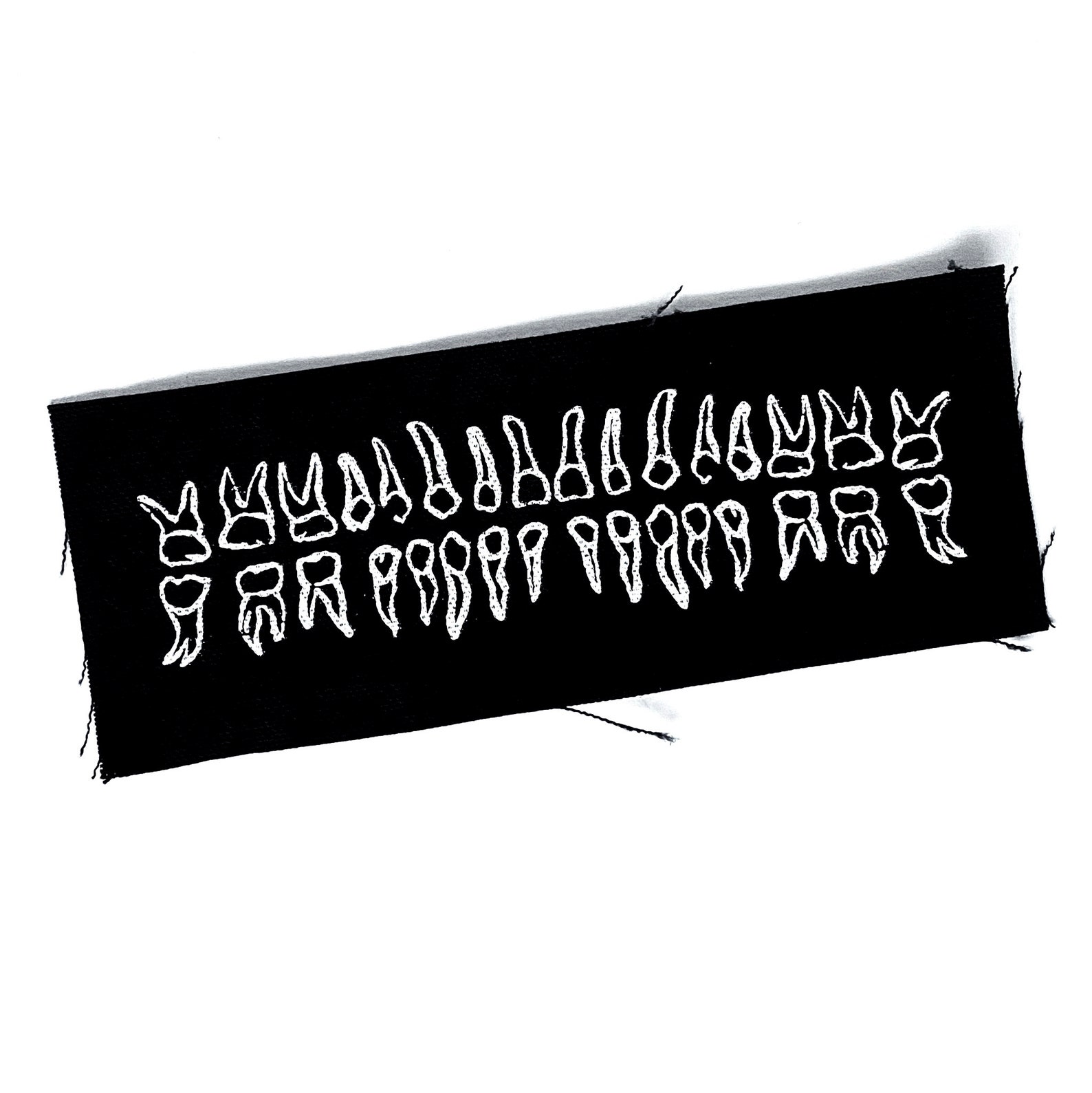 Teeth Patch Print on Black Cotton Canvas Occult Patch Jaw - Etsy