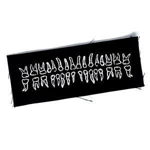Teeth Patch, Print on Black Cotton Canvas, Occult Patch, Jaw Patch ...