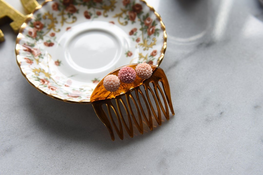 Tortoise Shell Hair Comb Vintage Dalia Design Rose and - Etsy
