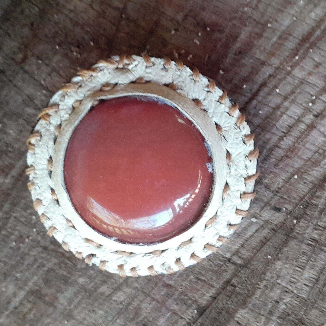 Gemstone and Leather Conchos, Hat Concho, Handmade Concho, Gemstone ...