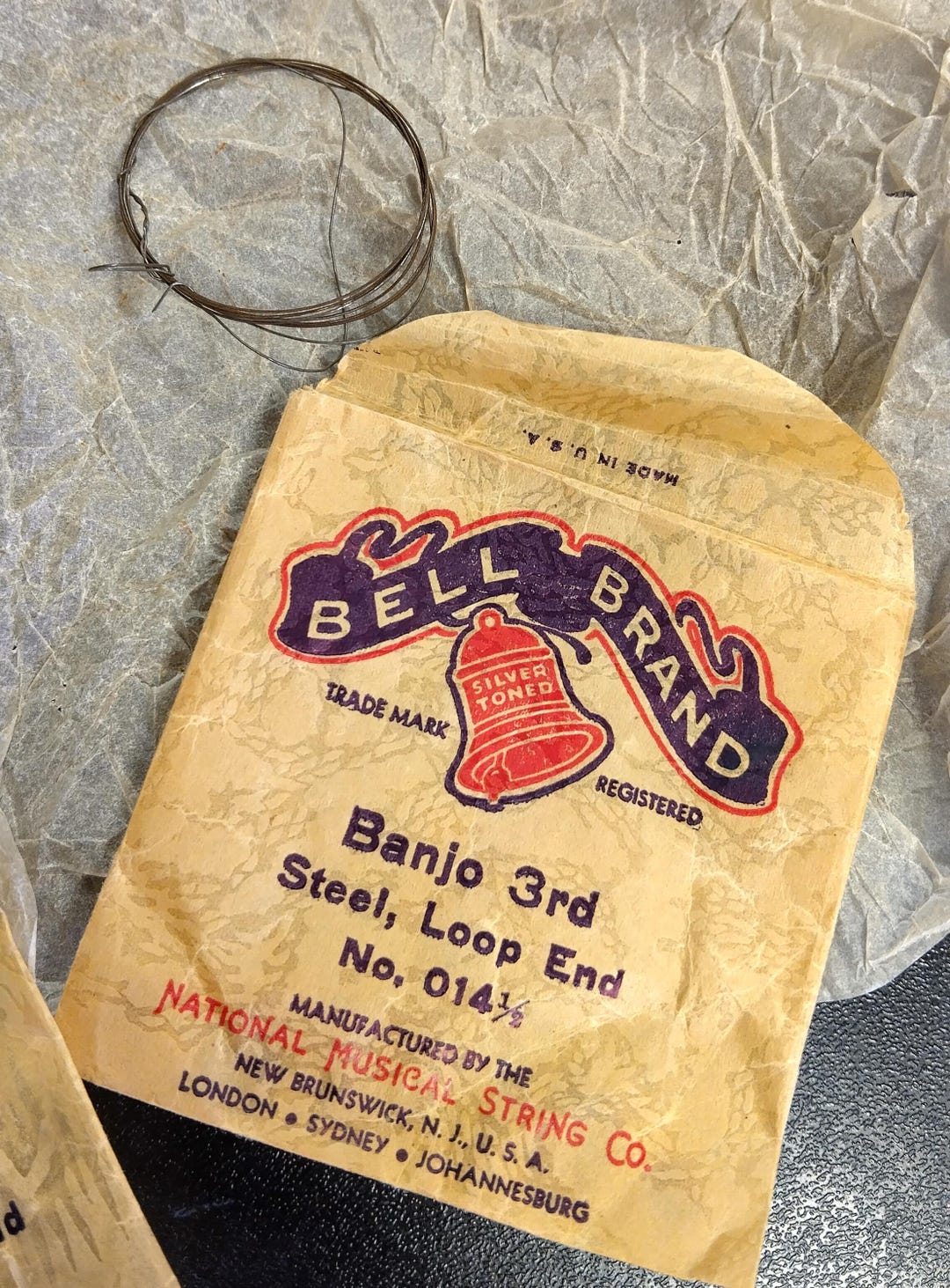 Vintage Bell Brand Banjo Steel 3rd Loop End Banjo Strings Collectable ...
