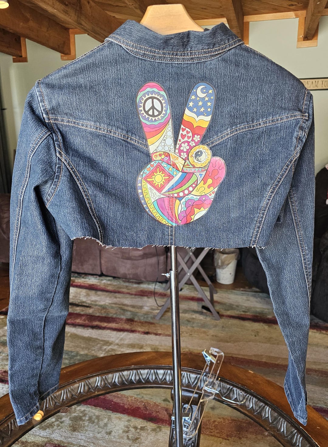 Upcycled, Repurposed Jean Peace Sign - Etsy