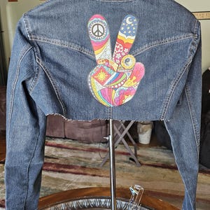 Upcycled, Repurposed Jean Peace Sign - Etsy