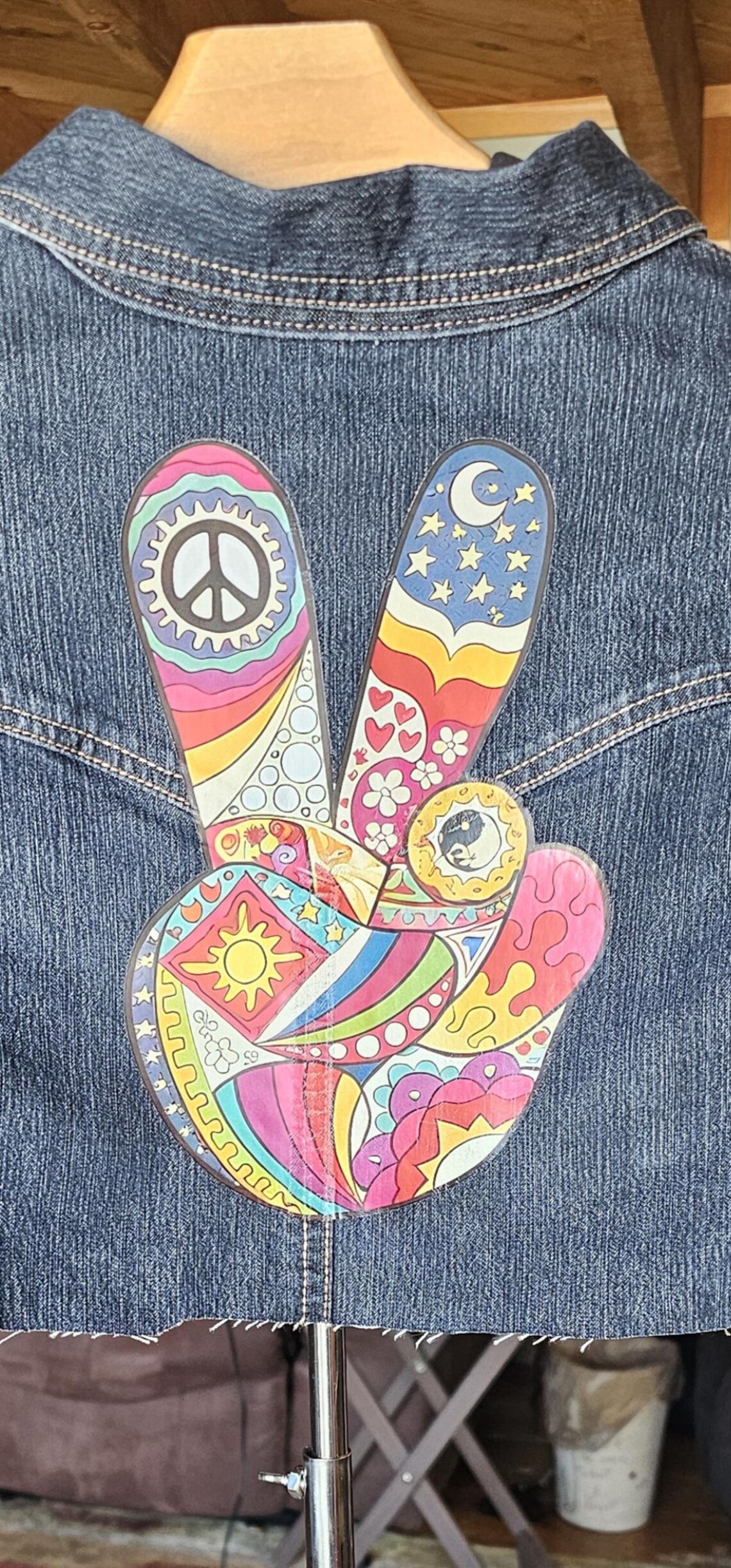 Upcycled, Repurposed Jean Peace Sign - Etsy