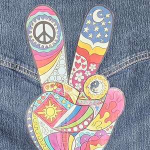 Upcycled, Repurposed Jean Peace Sign - Etsy