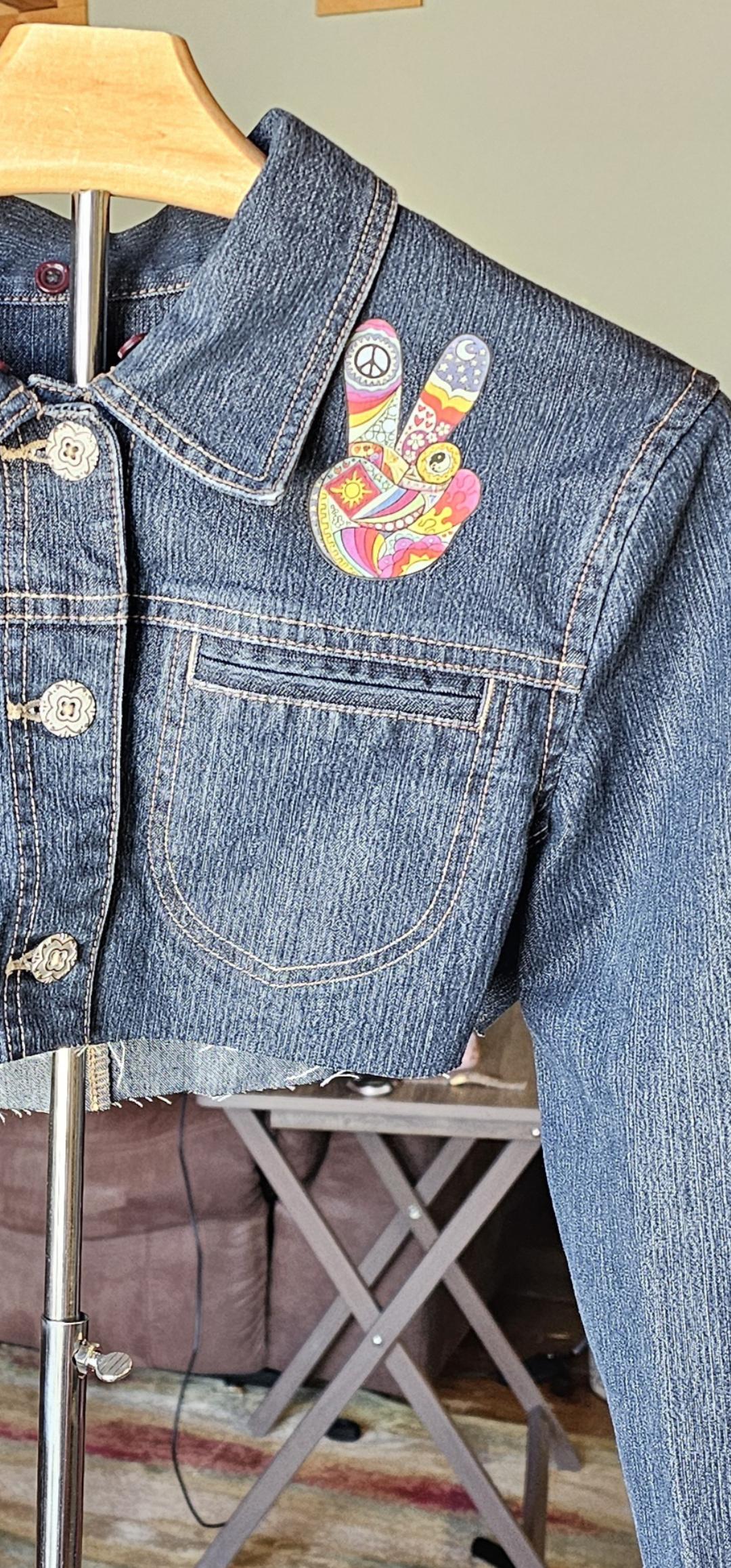 Upcycled, Repurposed Jean Peace Sign - Etsy