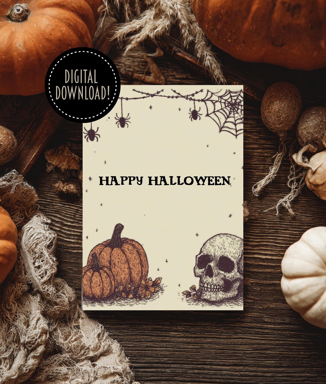 Spooky Printable Halloween Cards (and Art Prints) 4x6 & 5x7 With ...