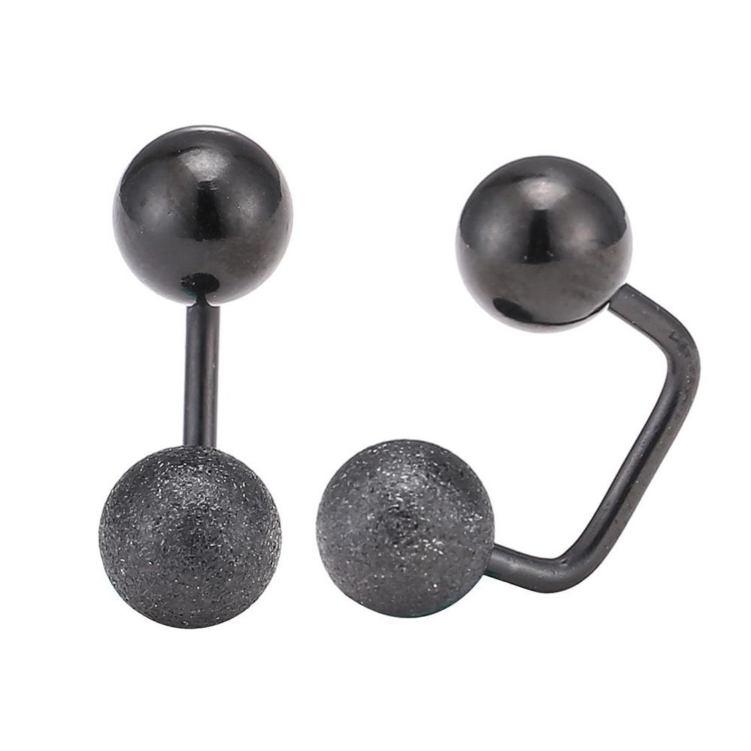 Long Staples Barbell 90 Degrees Screw-two Spheres Great Ball Glittering ...