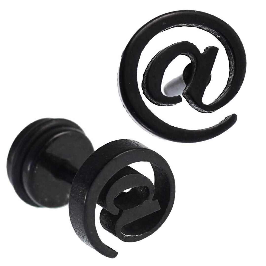 Fake Piercing Expander Black Sign Clasp Stainless Steel - Etsy