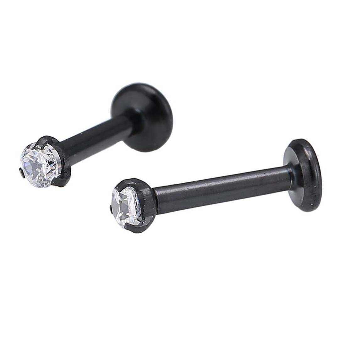 Labret Piercing Fashionable Stainless Steel in Black and White Mini ...