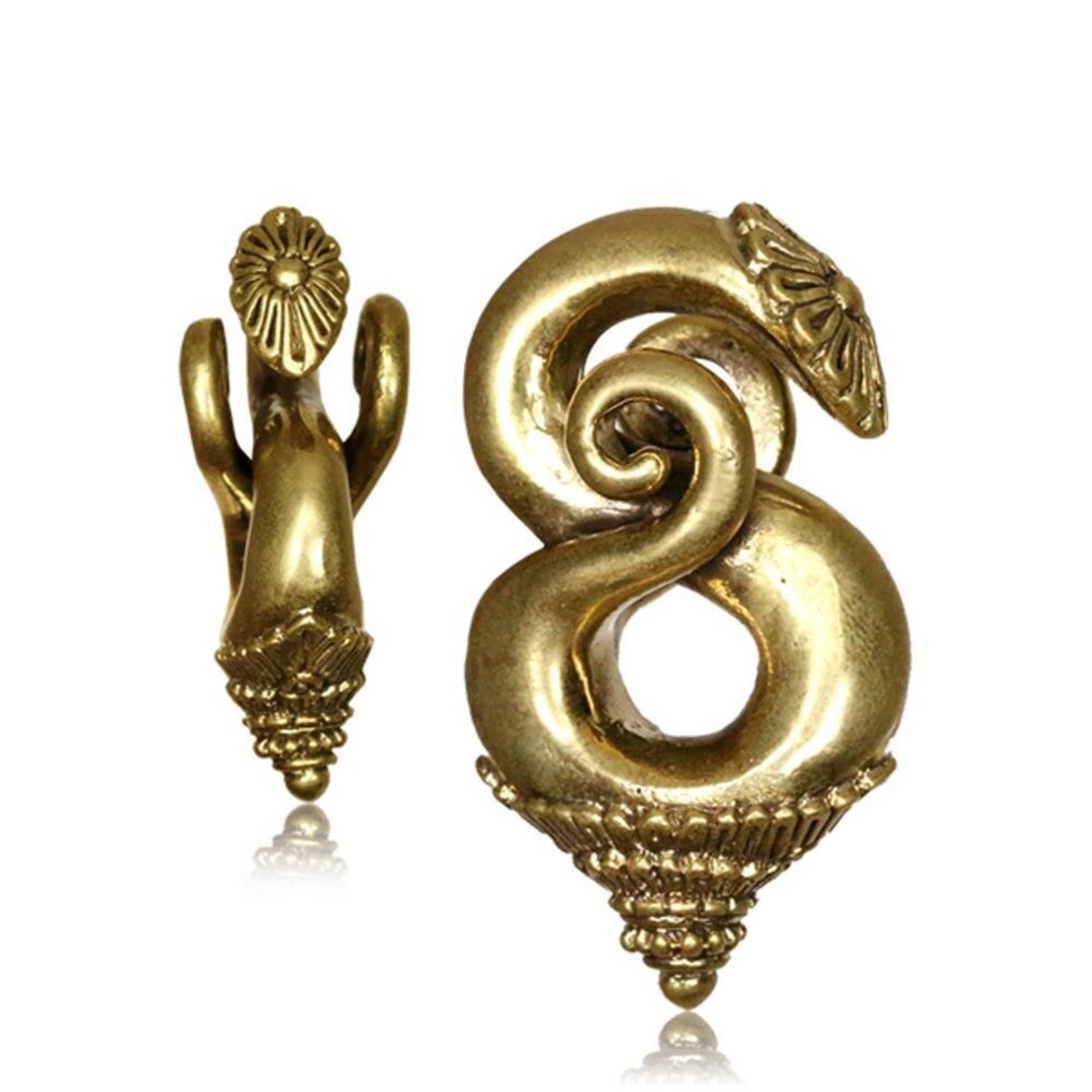 Ear Weights Piercing Borneo Decorated Spiral Shape Brass - Etsy